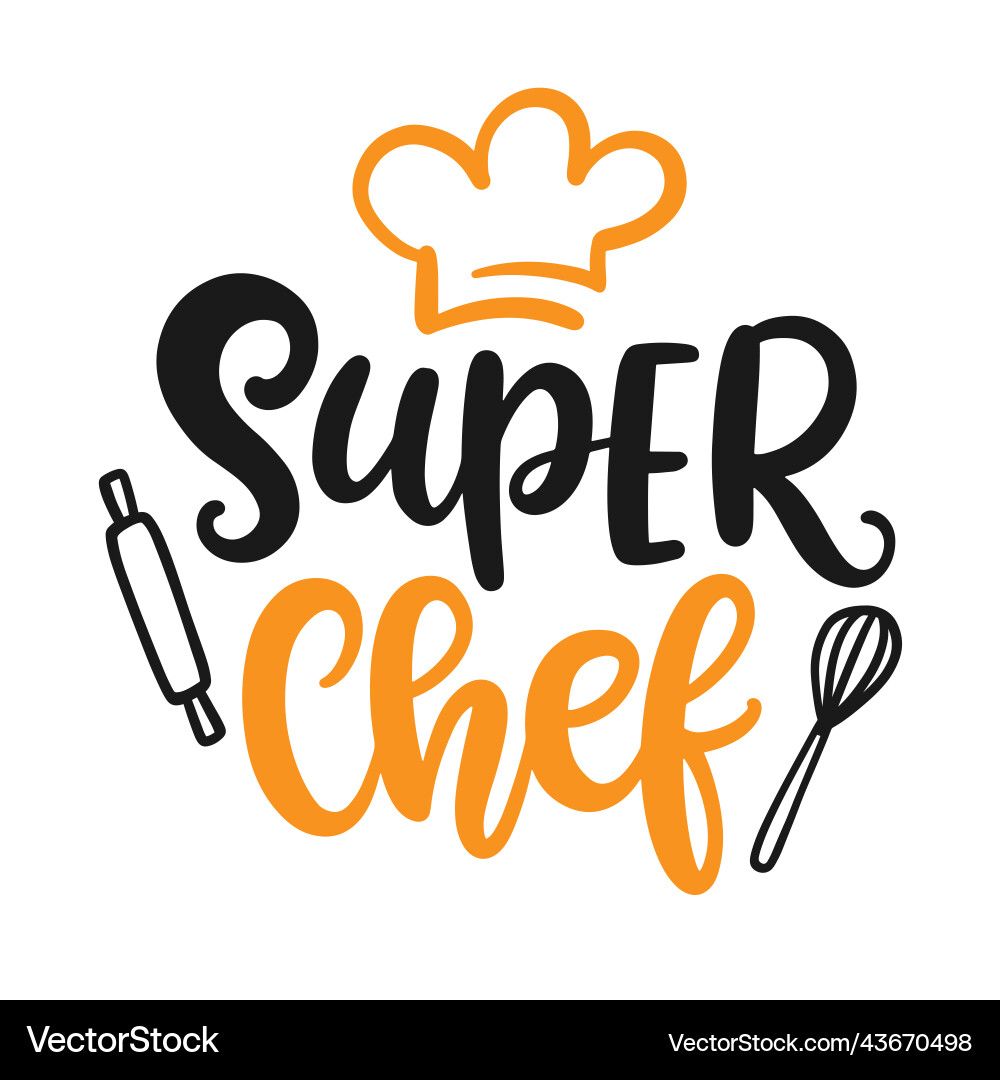 Super chef logo master lettering Royalty Free Vector Image