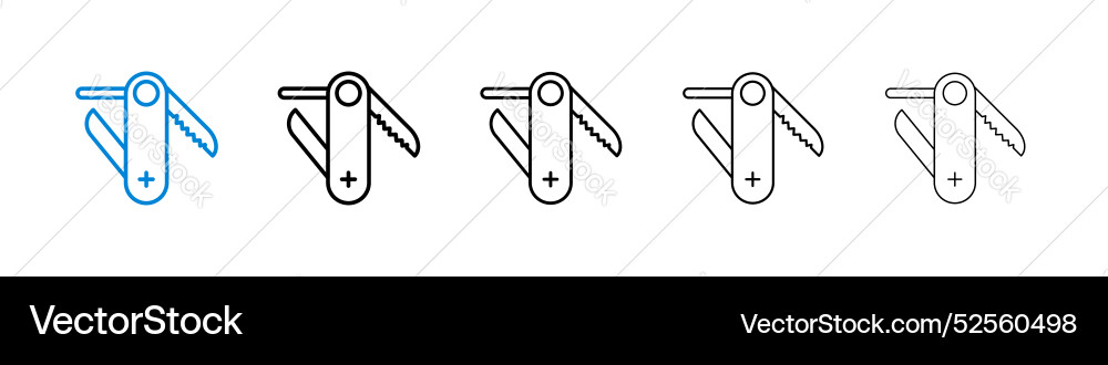 Swiss knife icon set on white background Vector Image