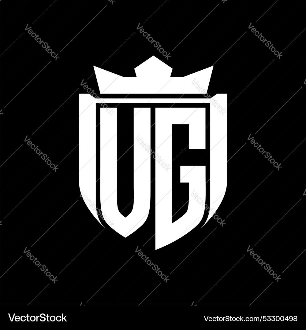 Vg letter logo shield shape inside badge Vector Image