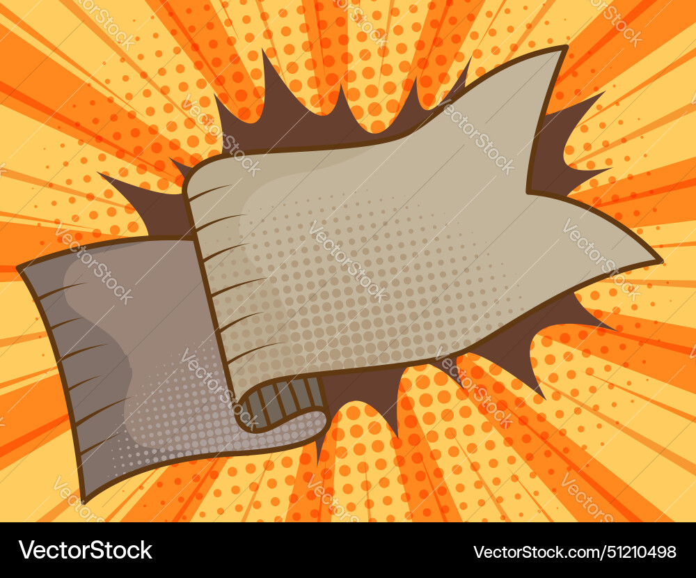 Vintage ribbon with comic book pop art dotted Vector Image