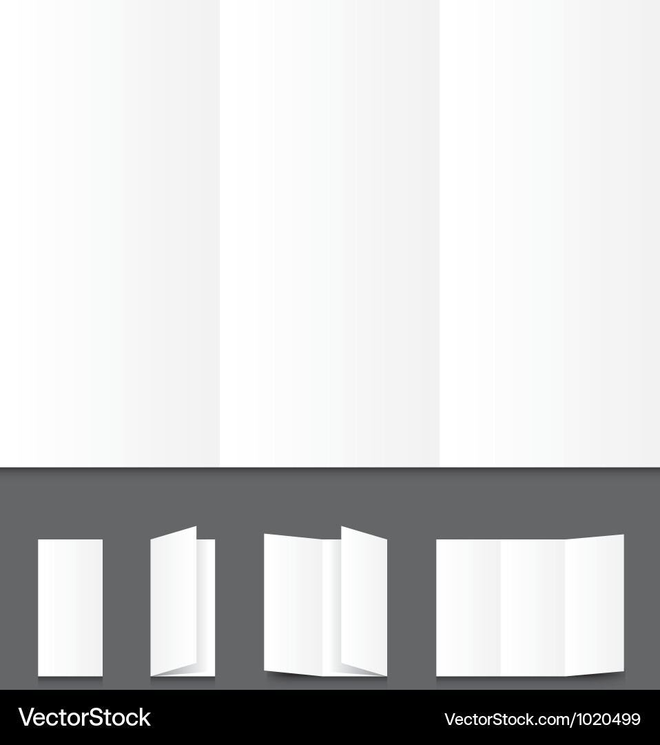 Blank white folding paper flyer Royalty Free Vector Image