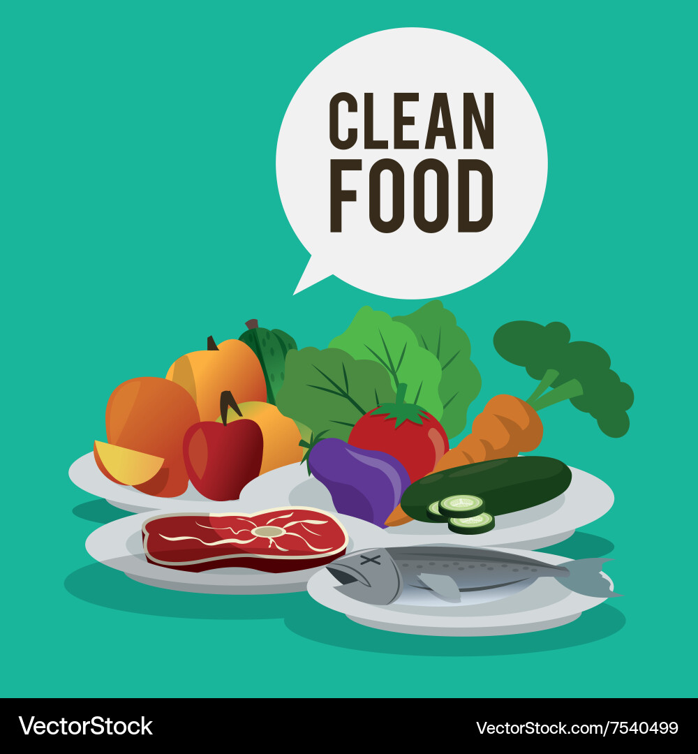 Clean food design Royalty Free Vector Image - VectorStock