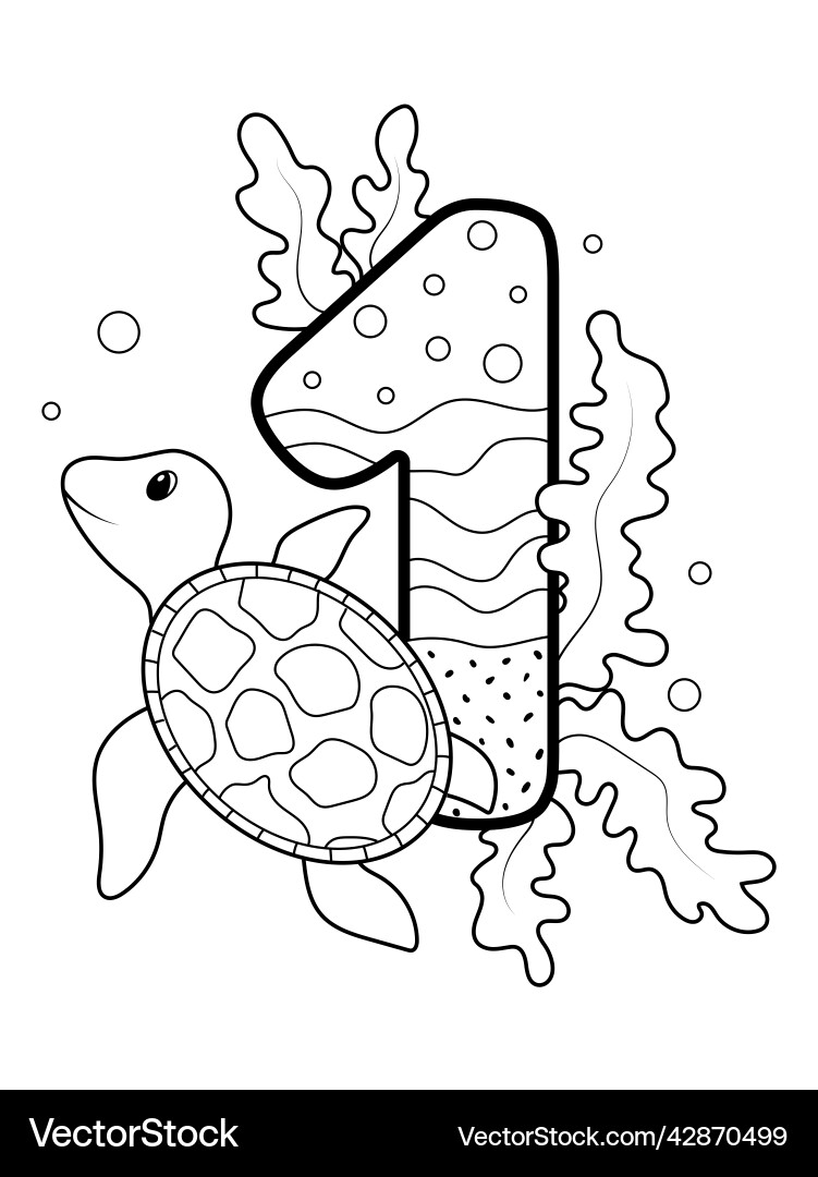 Coloring page - numbers education and fun Vector Image