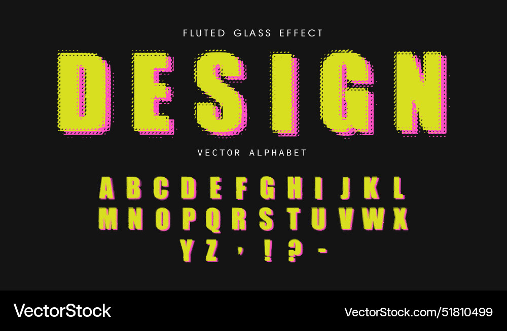 Font with blurred edges fluted glass style pixel Vector Image