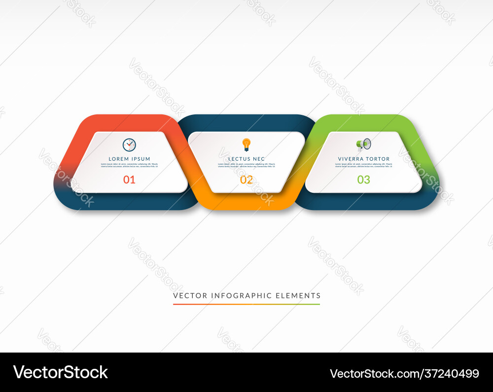 Infographic timeline template with 3 steps Vector Image