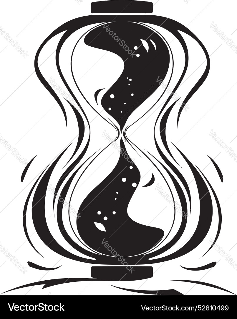 Inked timepiece hourglass icon symbol timeless Vector Image