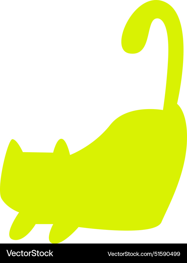 Lying cat silhouette Royalty Free Vector Image