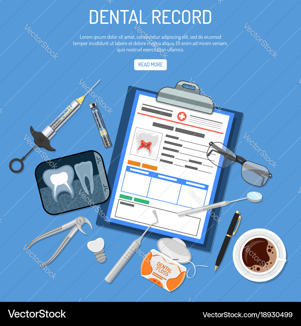 Medical dental record concept Royalty Free Vector Image