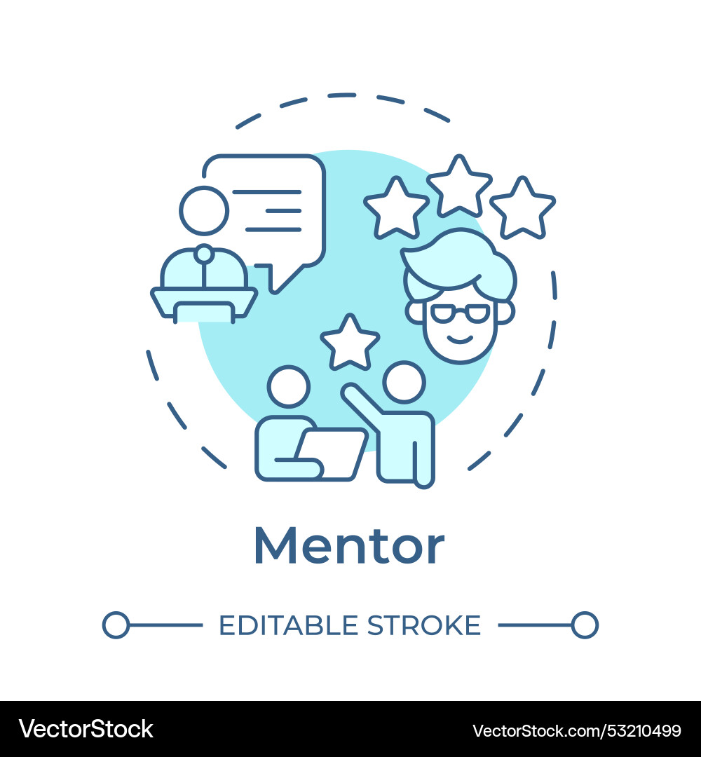 Mentor soft blue concept icon Royalty Free Vector Image