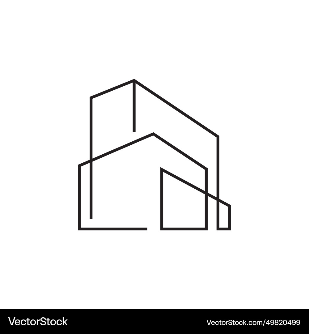Minimalist house modern icon logo design Vector Image