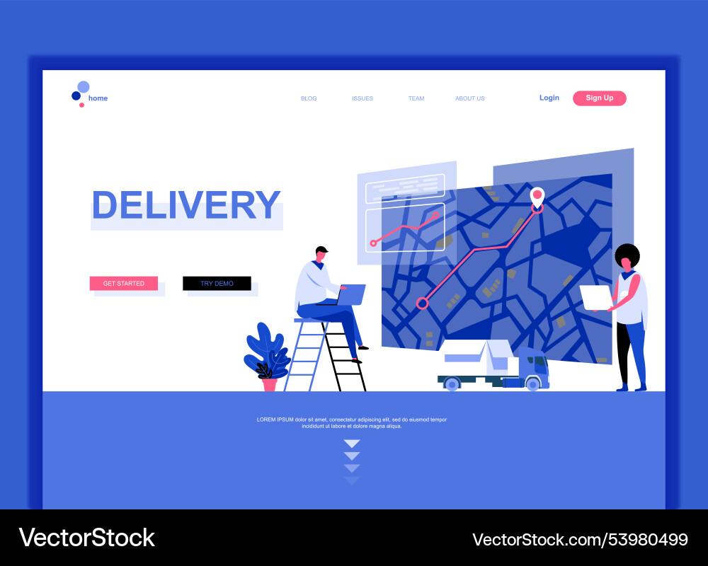 Modern flat web page design template concept Vector Image