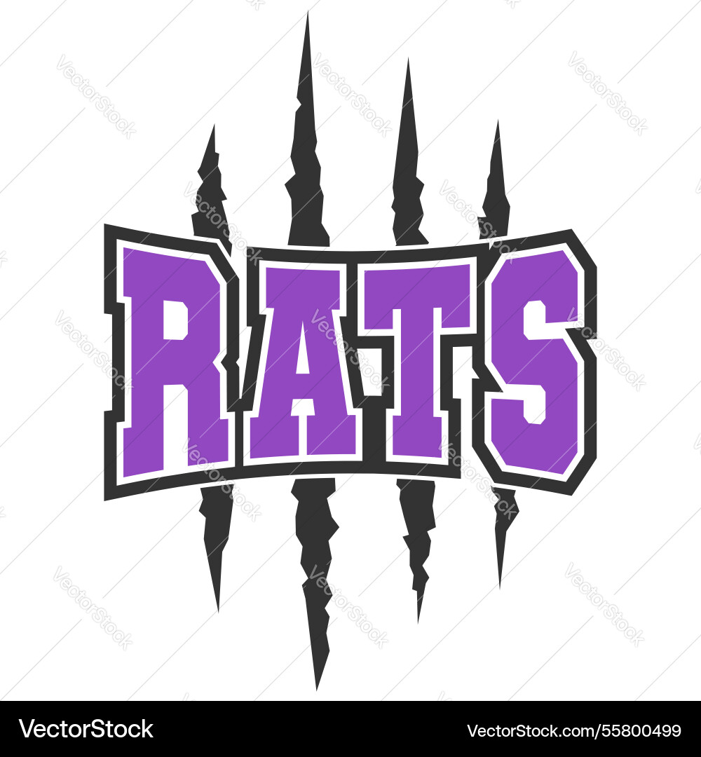 Rats sport mascot emblem animal scratch Royalty Free Vector
