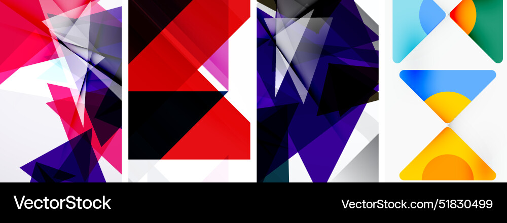 Set of abstract random triangle composition Vector Image