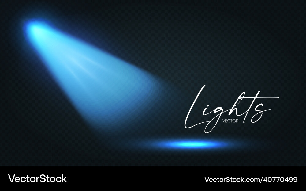 Spotlight blue light effect presentation design Vector Image