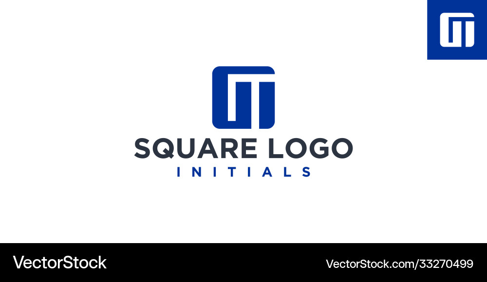Square initial logo design inspiration Royalty Free Vector