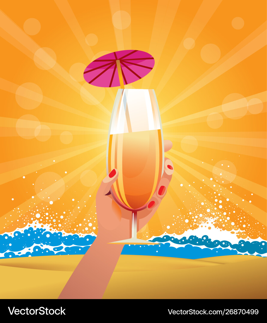 Tropical cocktail Royalty Free Vector Image - VectorStock