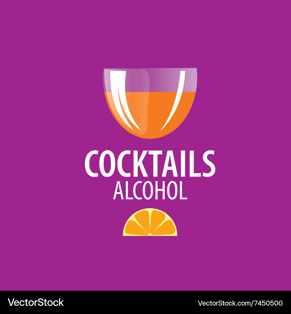 Alcoholic cocktails logo Royalty Free Vector Image