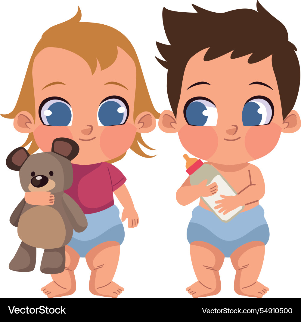 Babies cute characters Royalty Free Vector Image