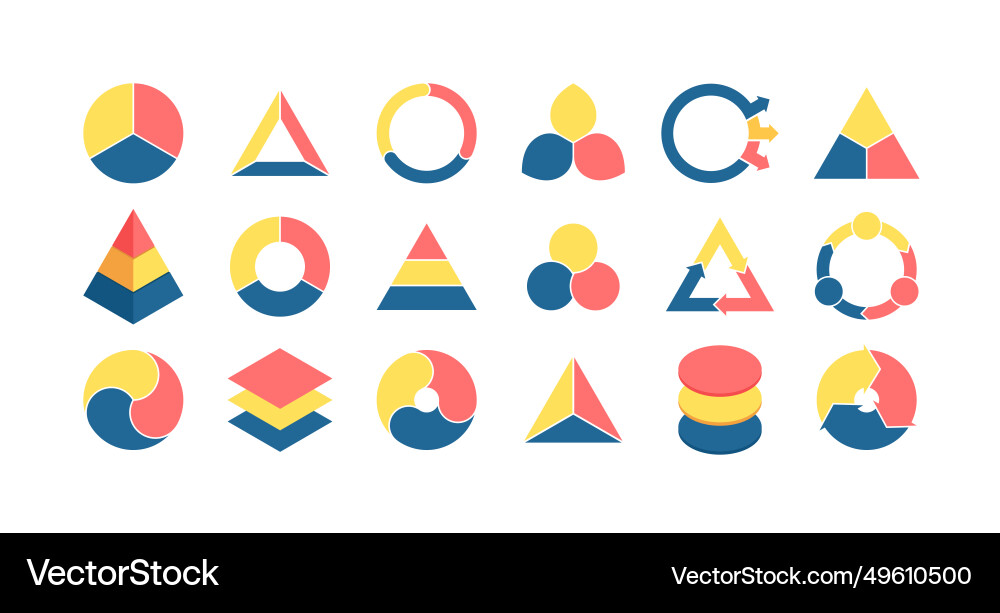 Business process chart with 3 steps options Vector Image