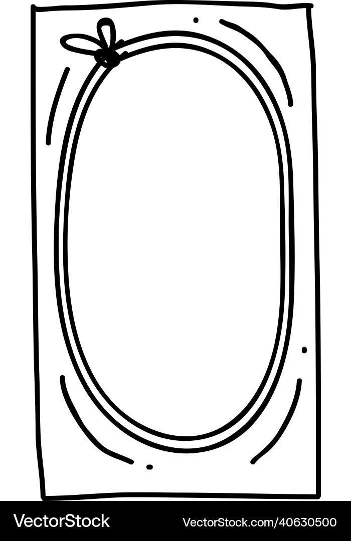 Cute oval picture frame blank portrait template Vector Image