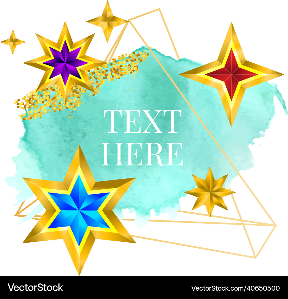 Gold frame paint hand painted brush stroke Vector Image