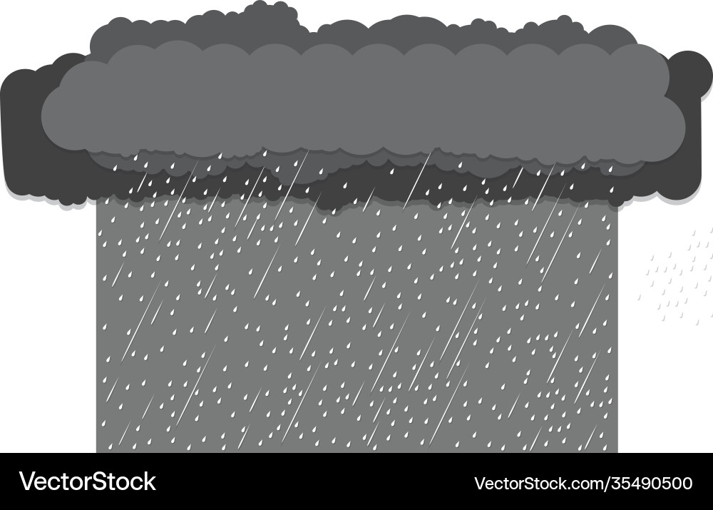 Heavy rain in dark sky Royalty Free Vector Image