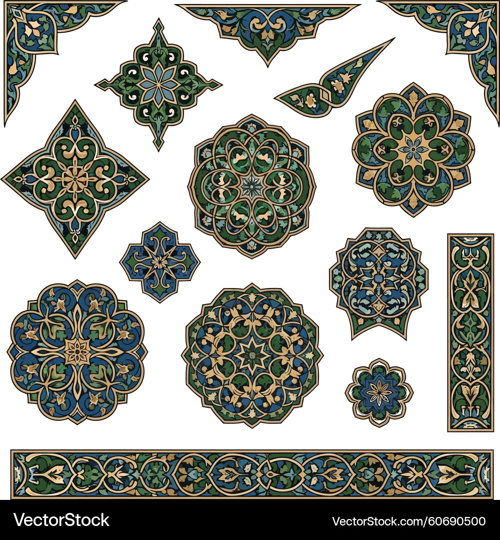 Intricate Islamic Geometric Patterns – Royalty-Free Vector | VectorStock
