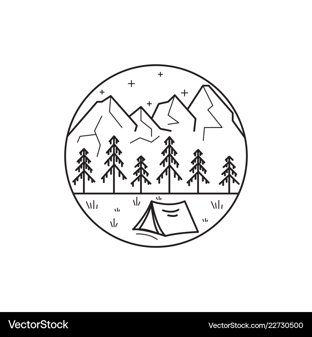 Line art outdoor Royalty Free Vector Image - VectorStock