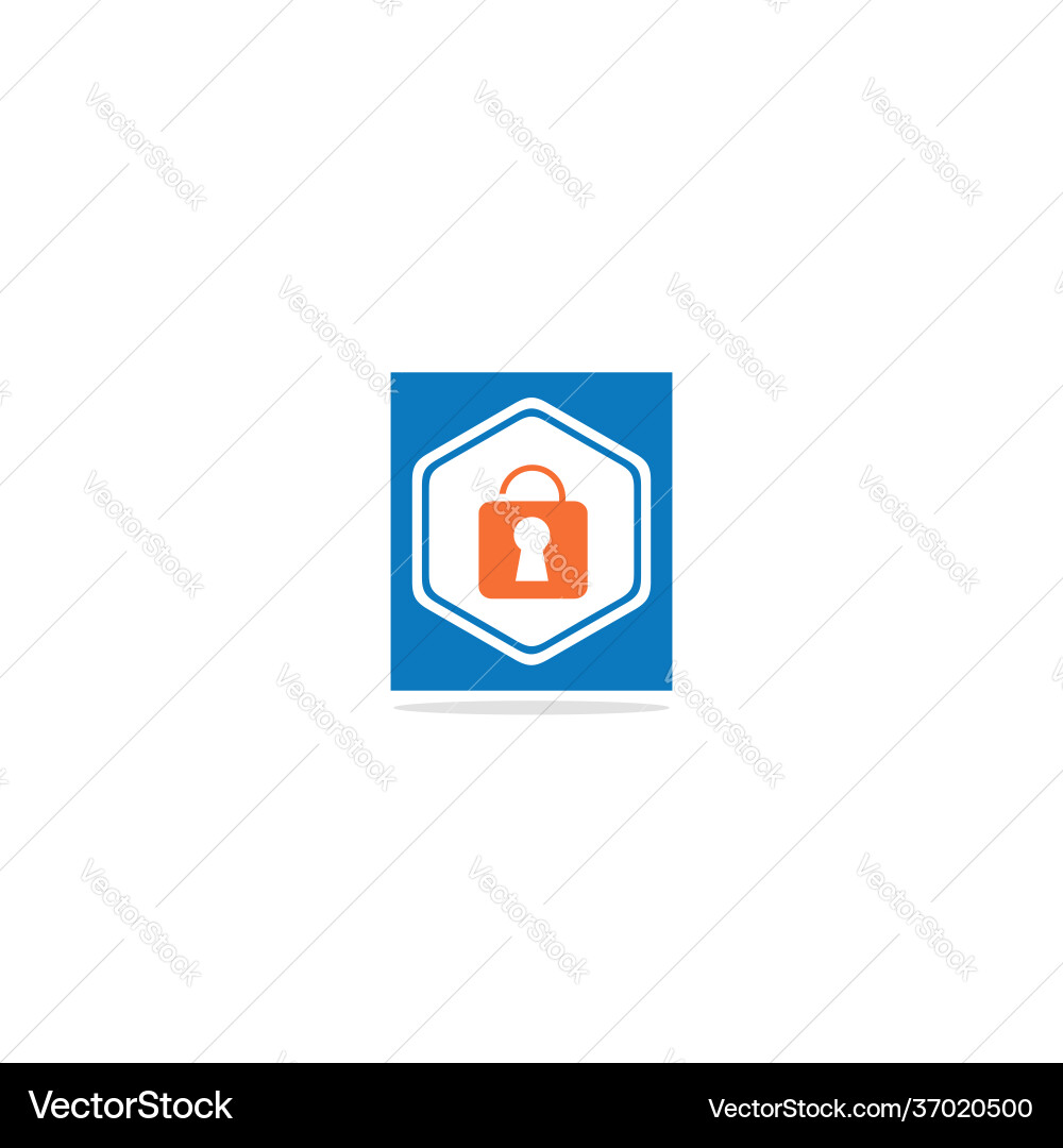 Lock secure protect logo Royalty Free Vector Image