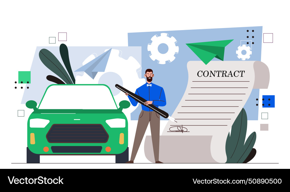 Man buying car concept Royalty Free Vector Image