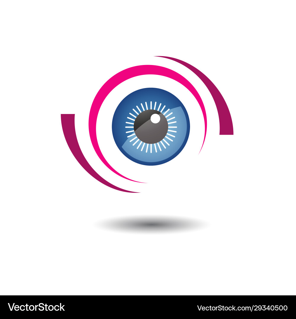 Modern optical lens eyes logo design Royalty Free Vector