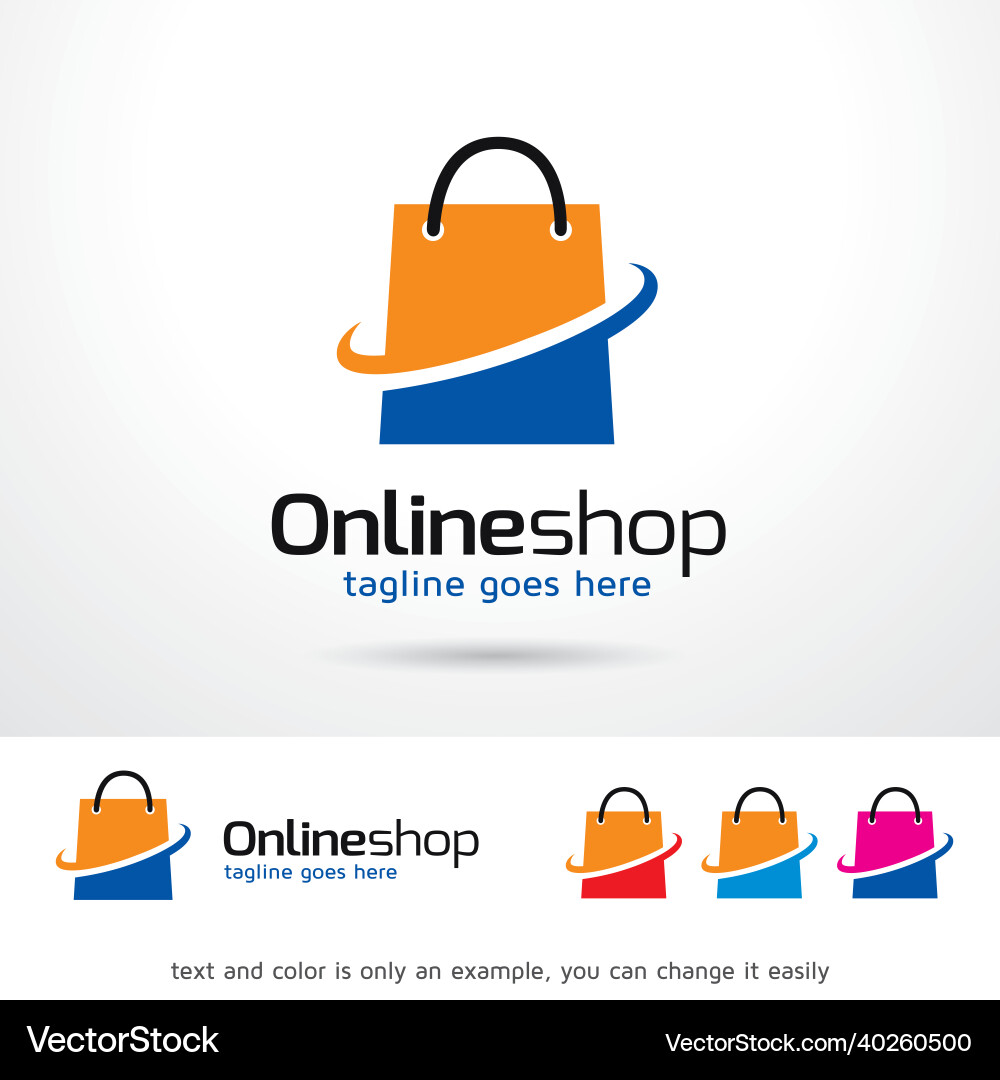 Online shop logo template Royalty Free Vector Image