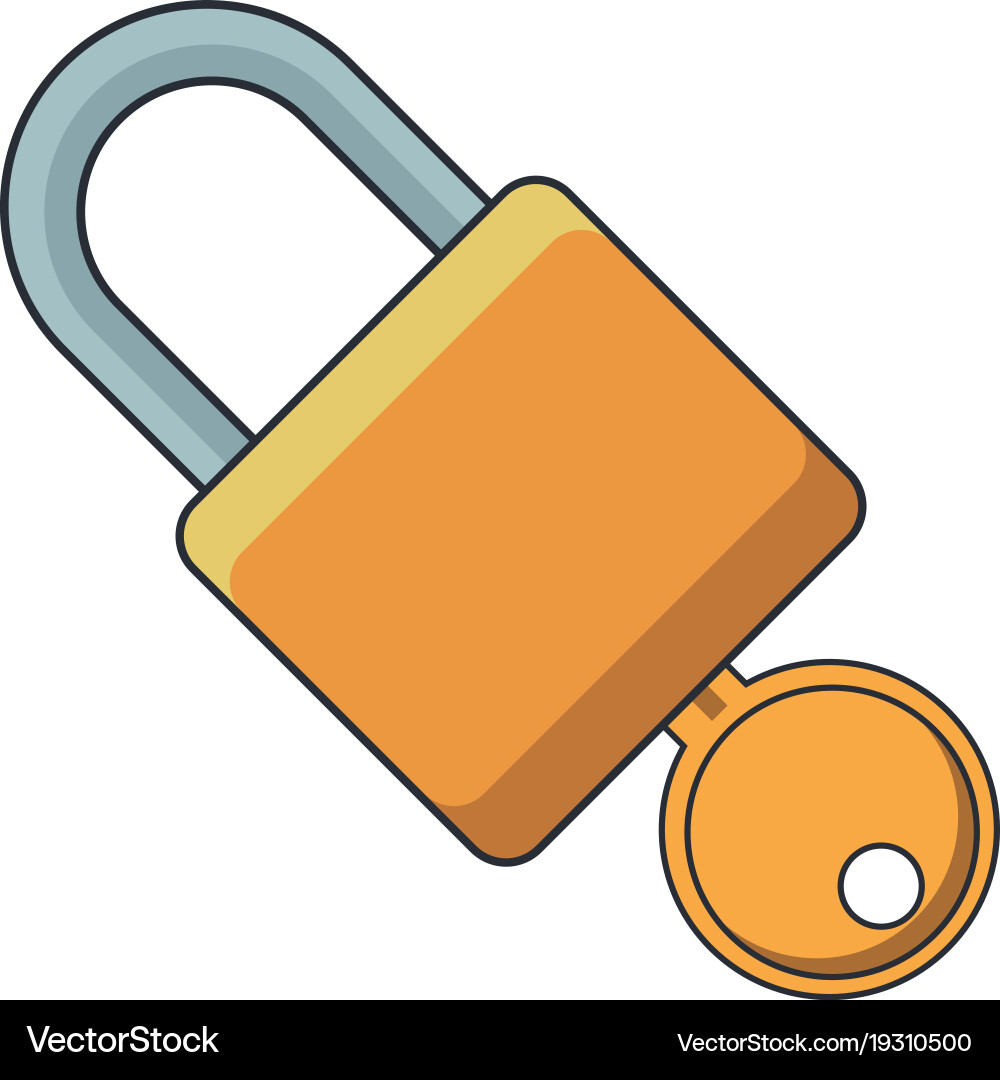 Padlock with key Royalty Free Vector Image - VectorStock