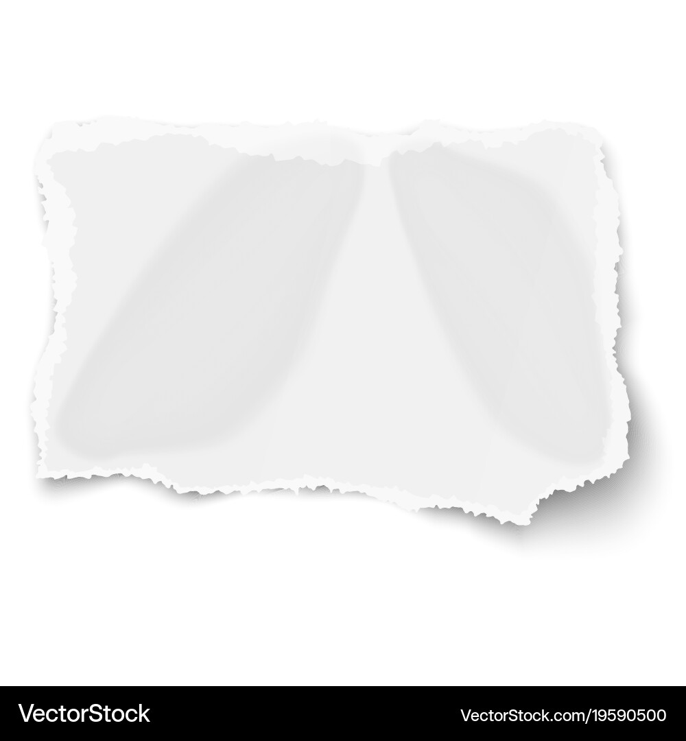 Rectangular ragged torned paper scrap Royalty Free Vector