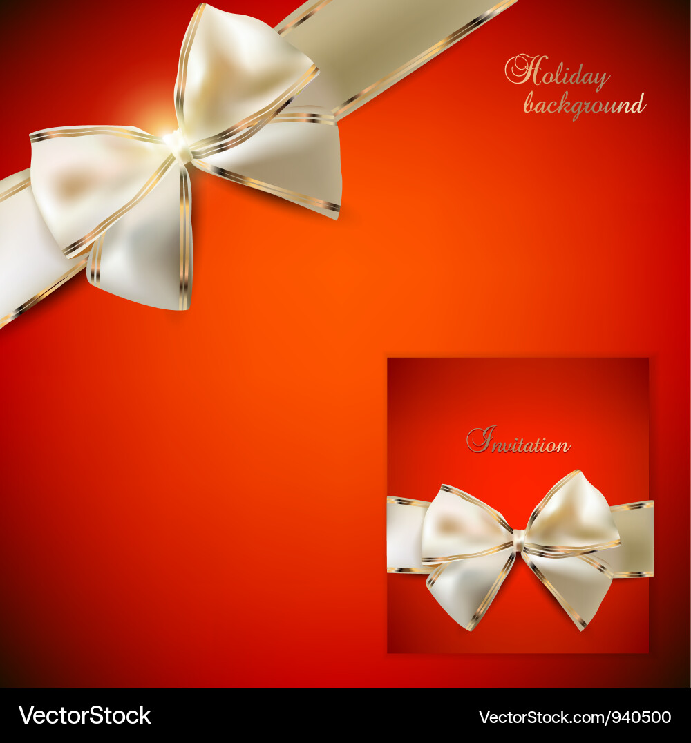 Red Gift Card with Ribbons Royalty Free Vector Image