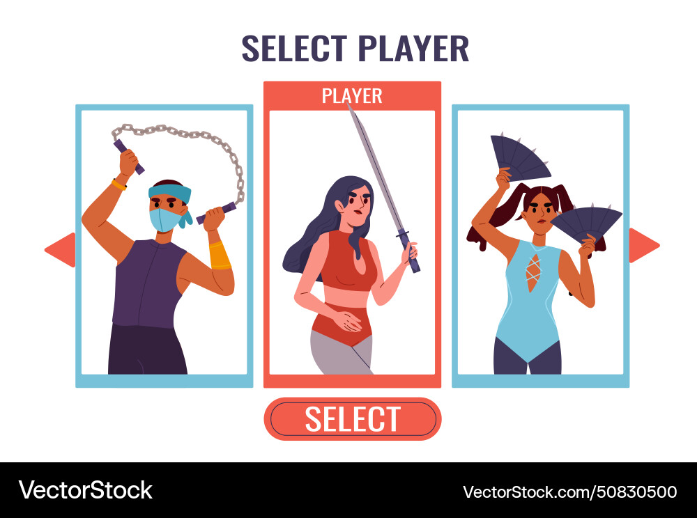 Select player to game Royalty Free Vector Image