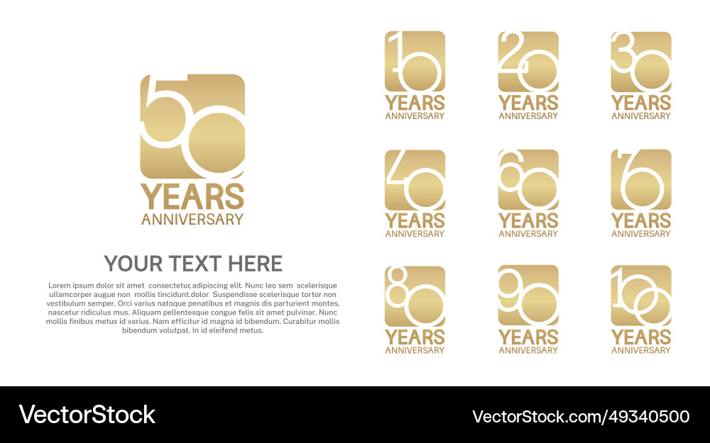 Set anniversary logotype premium collection Vector Image