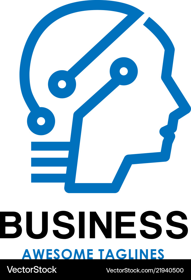 Smart human head logo Royalty Free Vector Image