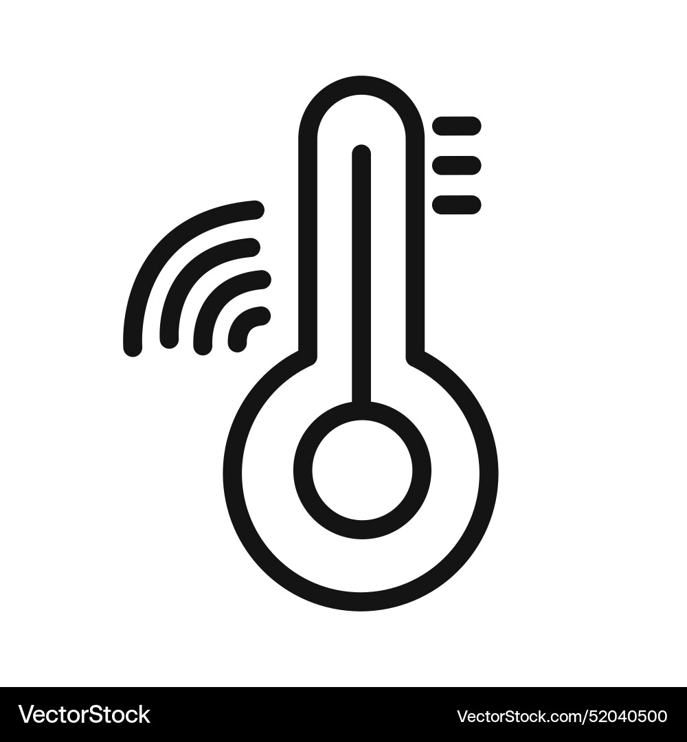 Smart temperature icon black and white sign Vector Image