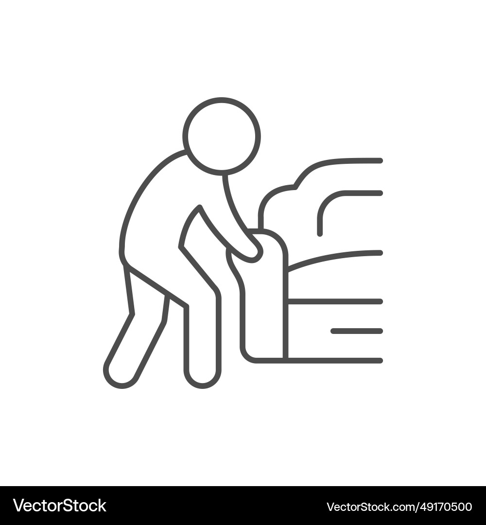 Sofa moving line outline icon Royalty Free Vector Image