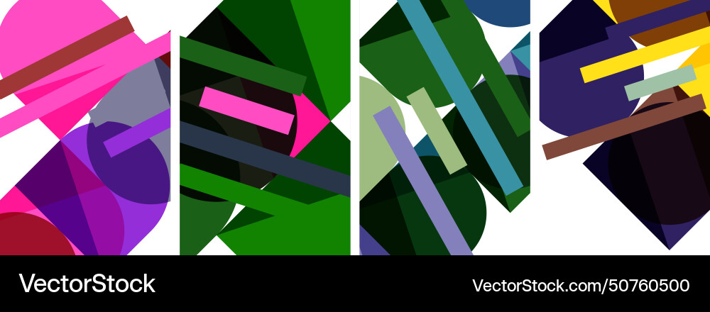 Square and round shape geometric poster set Vector Image