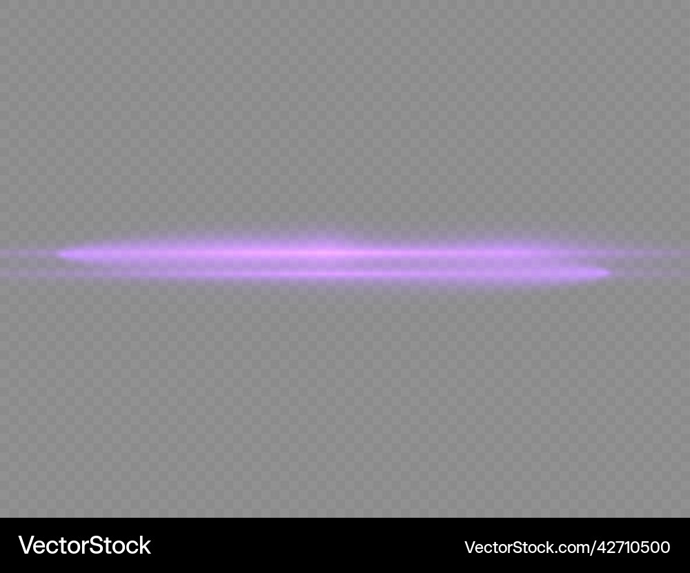 Violet light rays flash purple horizontal line Vector Image