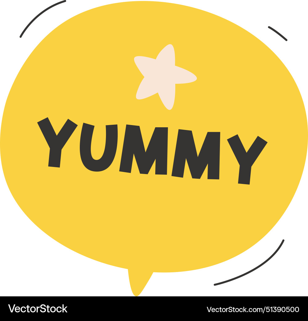 Yummy lettering circle Royalty Free Vector Image