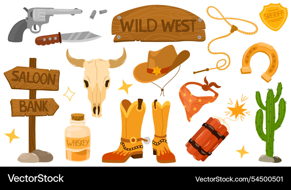 2521 wild west Royalty Free Vector Image - VectorStock