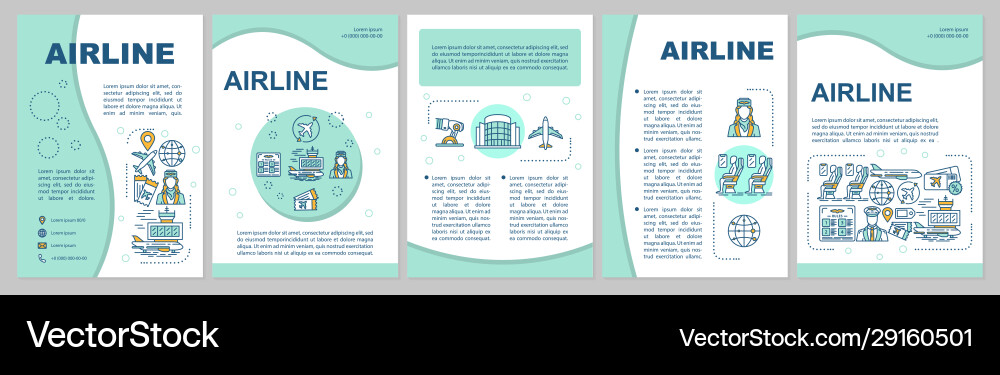 Airline brochure template layout air transport Vector Image