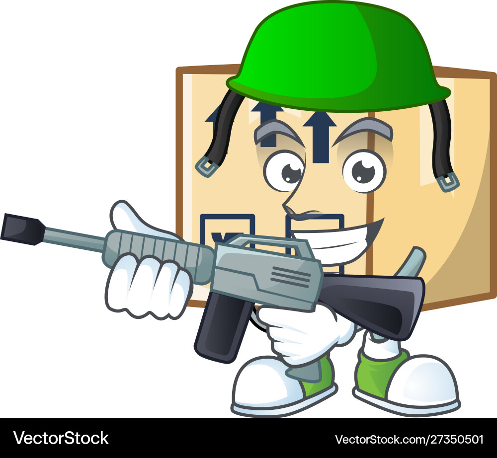 Army box cardboard close for goods packaging Vector Image