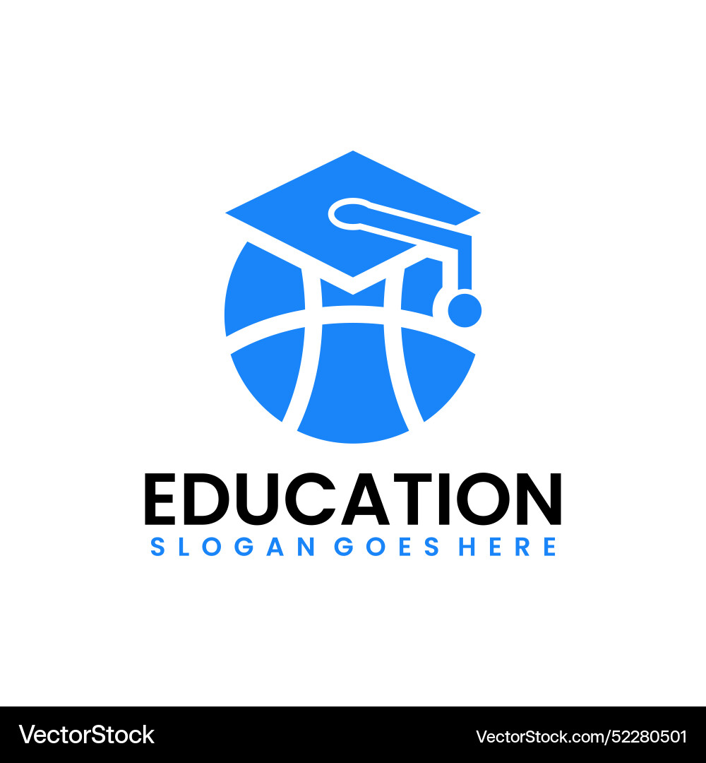 Education flat logo Royalty Free Vector Image - VectorStock