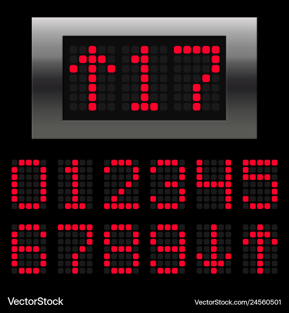 Elevator digital numbers Royalty Free Vector Image