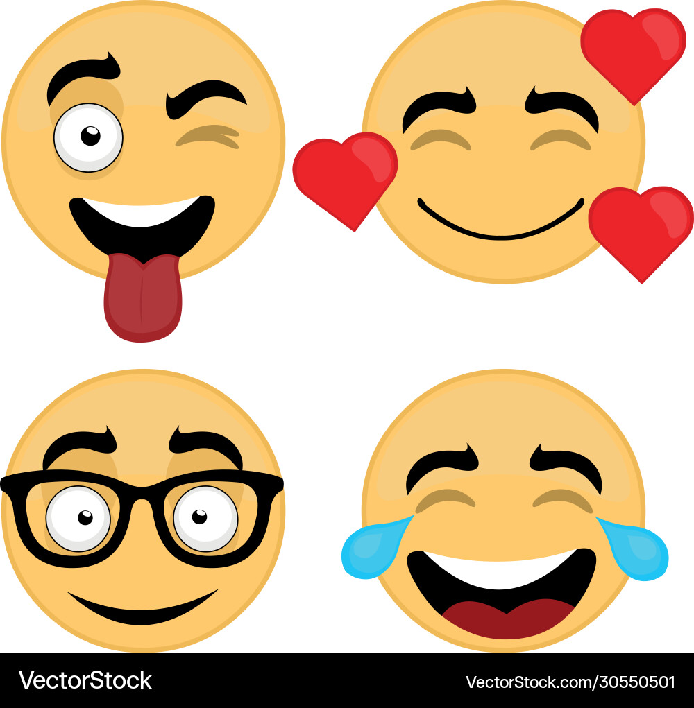 Emoticon collection Royalty Free Vector Image - VectorStock