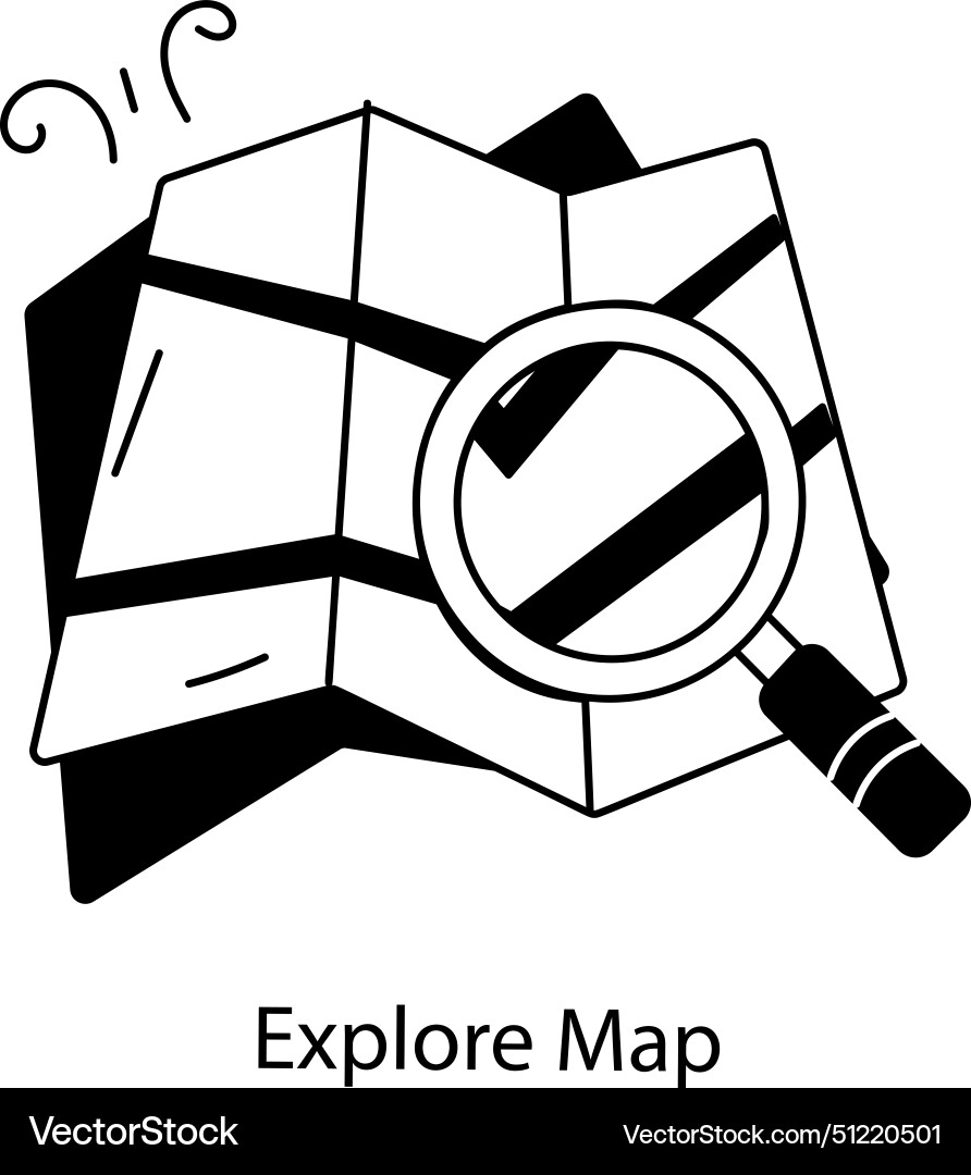 Explore map Royalty Free Vector Image - VectorStock